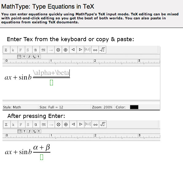 MathType 6.7 - professional equation editor